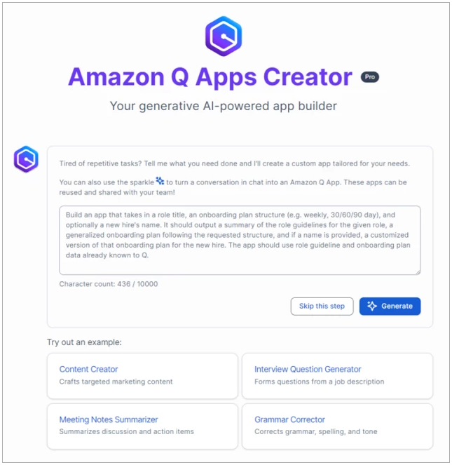 Amazon Q正式登場，預覽可自動建置AI程式的Amazon Q Apps | iThome